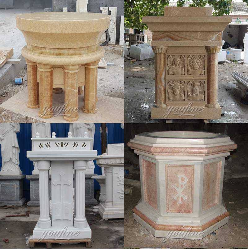 Custom Made White Marble Pulpit for Catholic Church Decor Supplier CHS-777