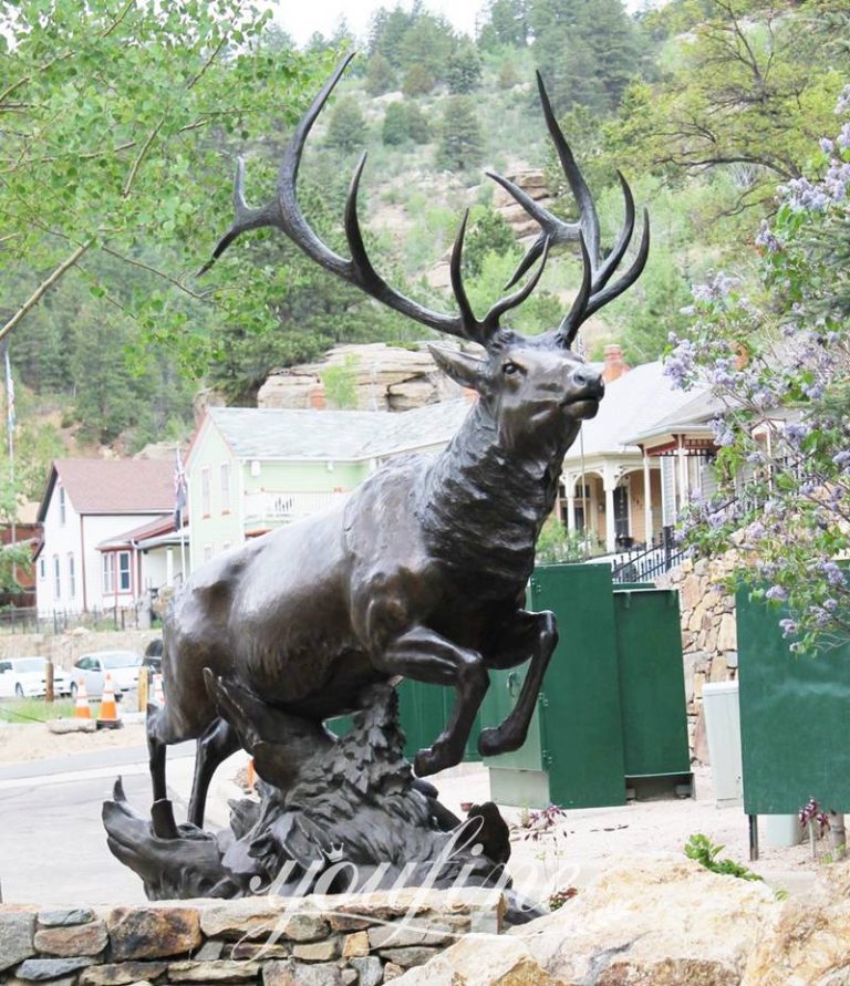 Life Size Bronze Elk Garden Statue BOKK-265-YouFine Sculpture
