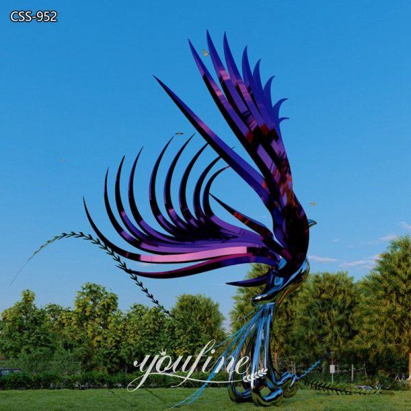 Modern Metal Phoenix Sculpture -YouFine