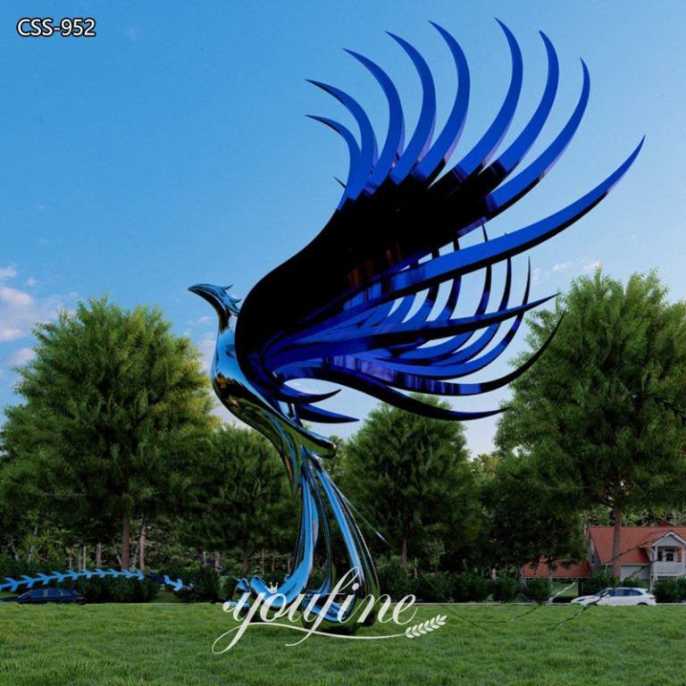 Large Beautiful Modern Stainless Metal Phoenix Bird Sculpture for Sale ...
