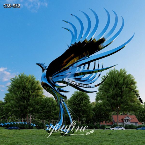 Large Beautiful Modern Stainless Metal Phoenix Bird Sculpture for Sale ...