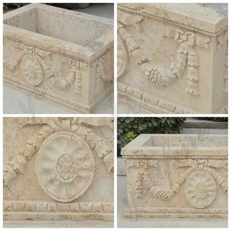 Large Modern Rectangle Beige Marble Planter for Sale MOKK-619-YouFine ...