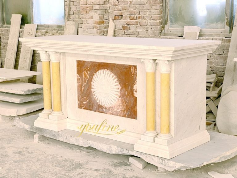 Customized White Marble Altar Table for Religious Church