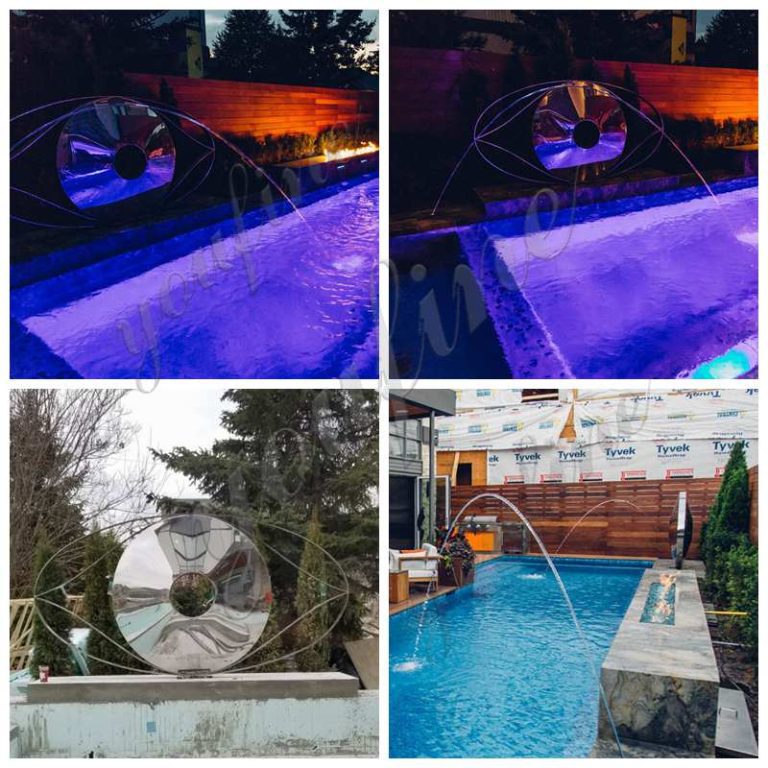 Contemporary Outdoor Metal Sculpture for Swimming Pool Decor