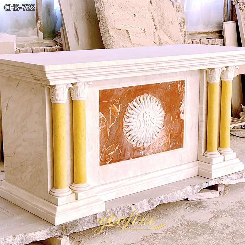 Customized White Marble Altar Table for Religious Church