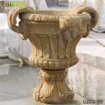 Antique Yellow Travertine Flower Pot for Garden Decor Manufacturers ...