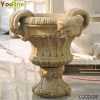 Antique Yellow Travertine Flower Pot for Garden Decor Manufacturers ...