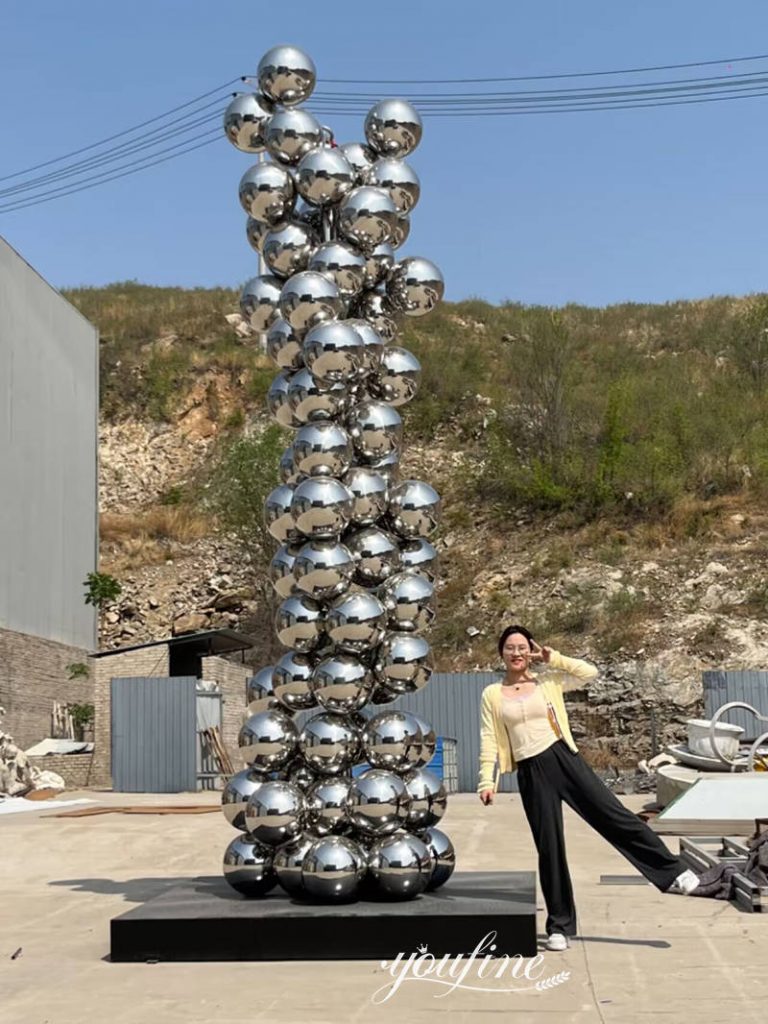 Landscape Stainless Steel Tree and Eye Ball Sculpture