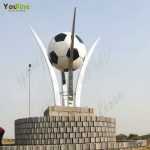Custom Large Stainless Steel Football Sculpture for Saudi Arabia Client ...