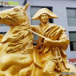 Large Golden Bronze Knight on Horse Statue Suppliers BOKK-824