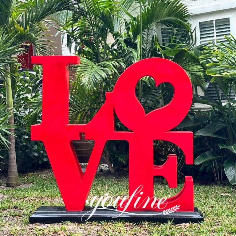 Stainless Steel Red Love Letter Sculpture