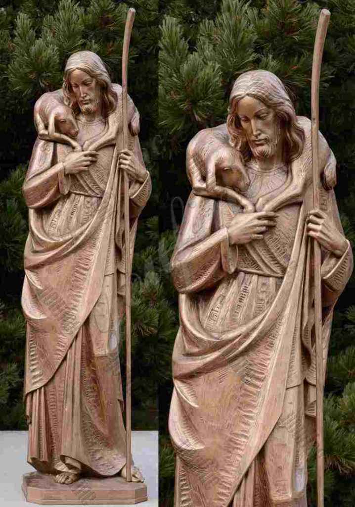 Outdoor Catholic Jesus The Good Shepherd Garden Statues for Sale BOKK-622