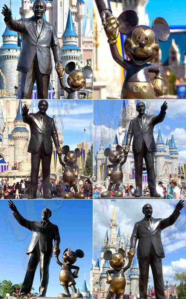 Customized Famous Disneys Magic Kingdom Bronze Partner Statue Replica ...