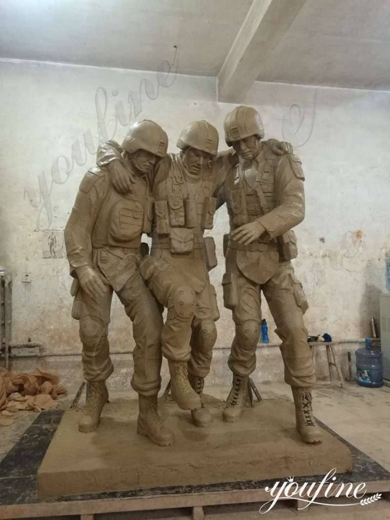 Life Size Bronze Outdoor Military Statue “No One Left Behind” Statue ...