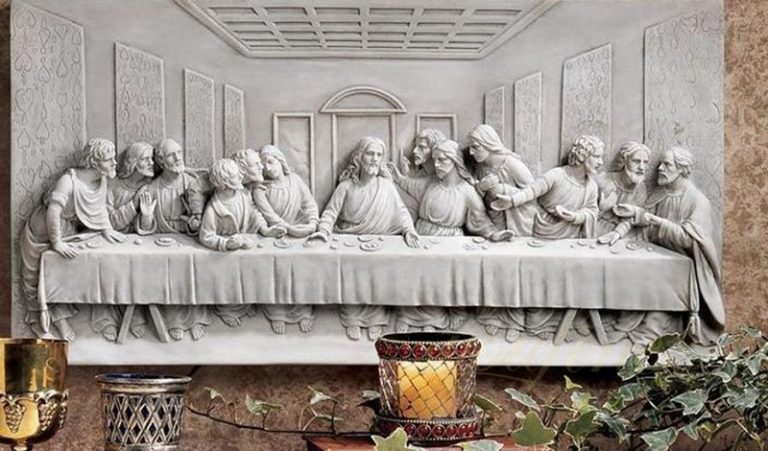 Decorative Religious Theme The Last Supper Marble Relief Sculpture