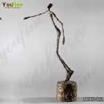 Life Size Giacometti Falling Man Bronze Sculpture Factory Supply BOKK-882