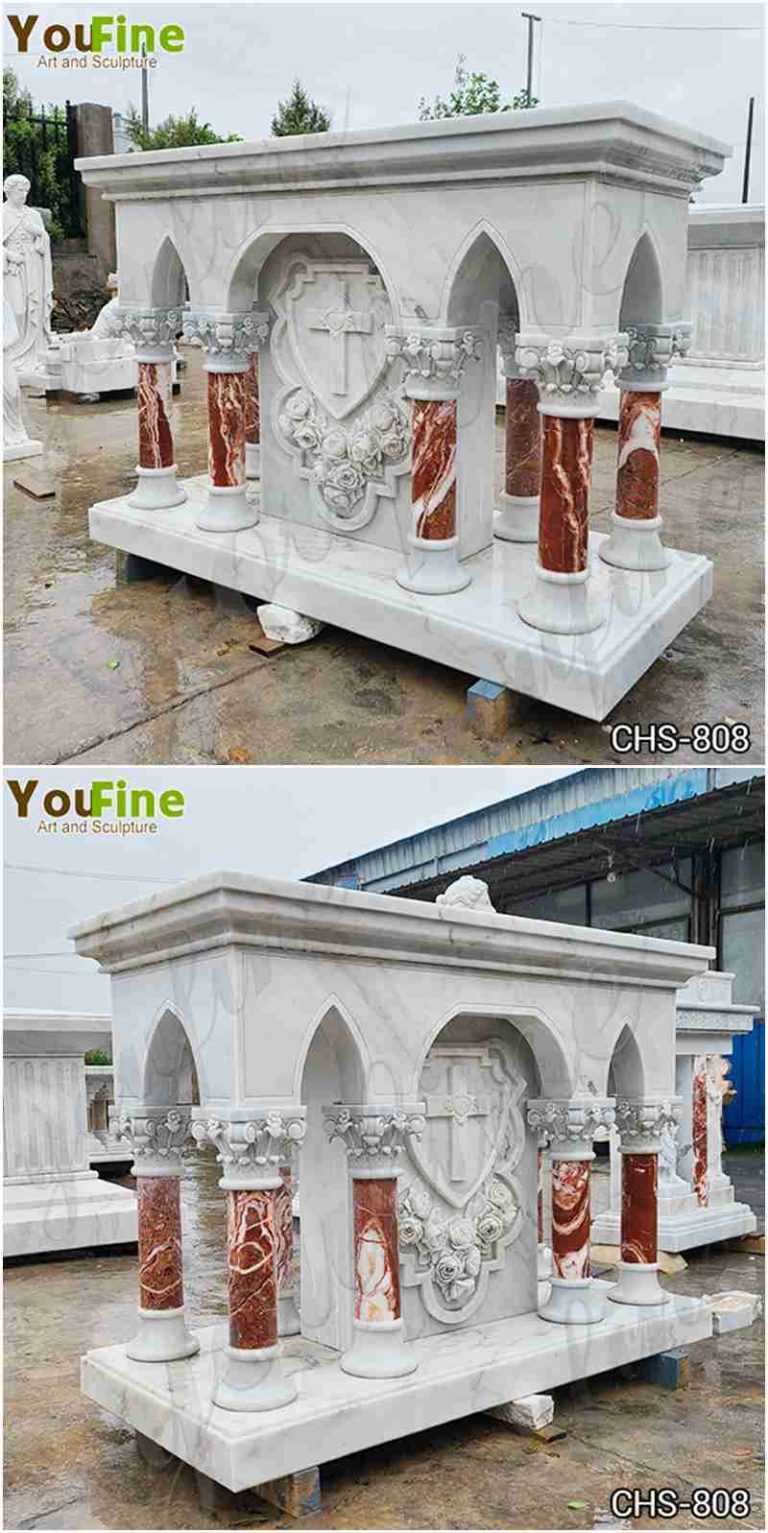 Customized Marble Altar Table with Columns for Church for Sale CHS-808 ...