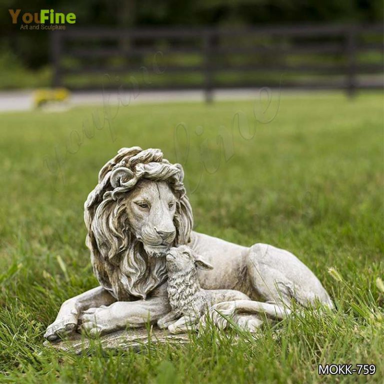 Natural Marble White Lion Statue Pair for Front Porch for Sale MOKK-899 ...