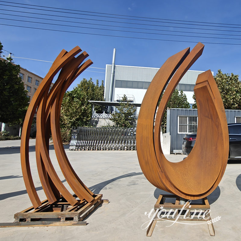 Large Corten Steel Rusted Metal Sculpture