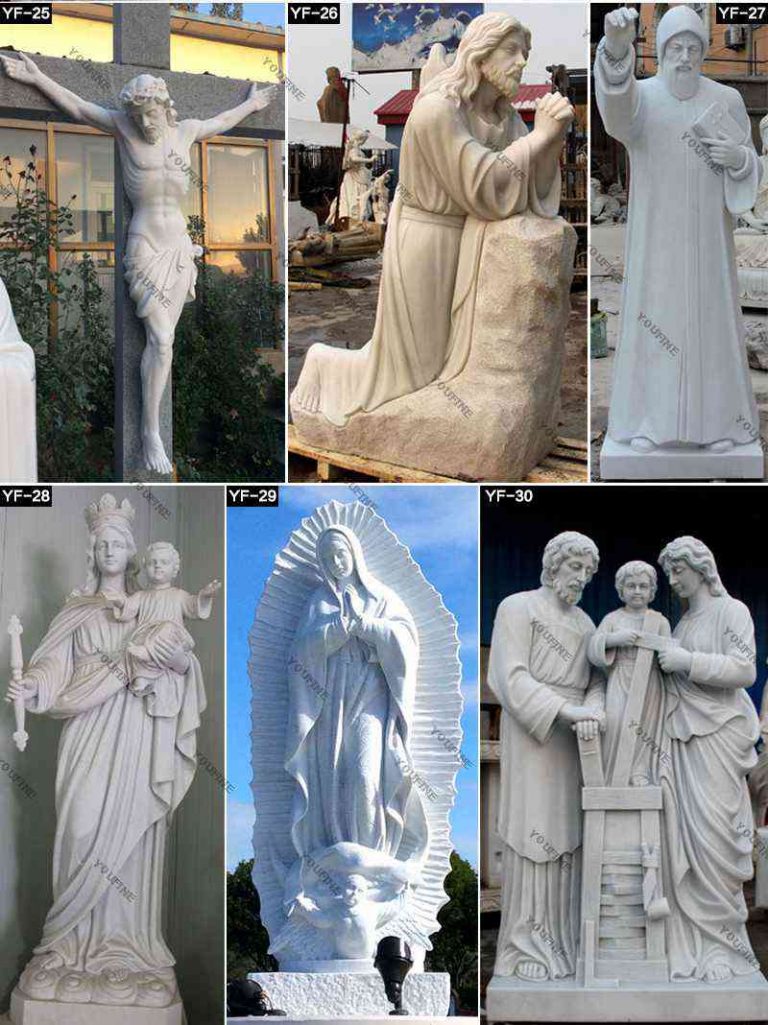 Life Size Catholic White Marble Jesus Christ Statue - YouFine