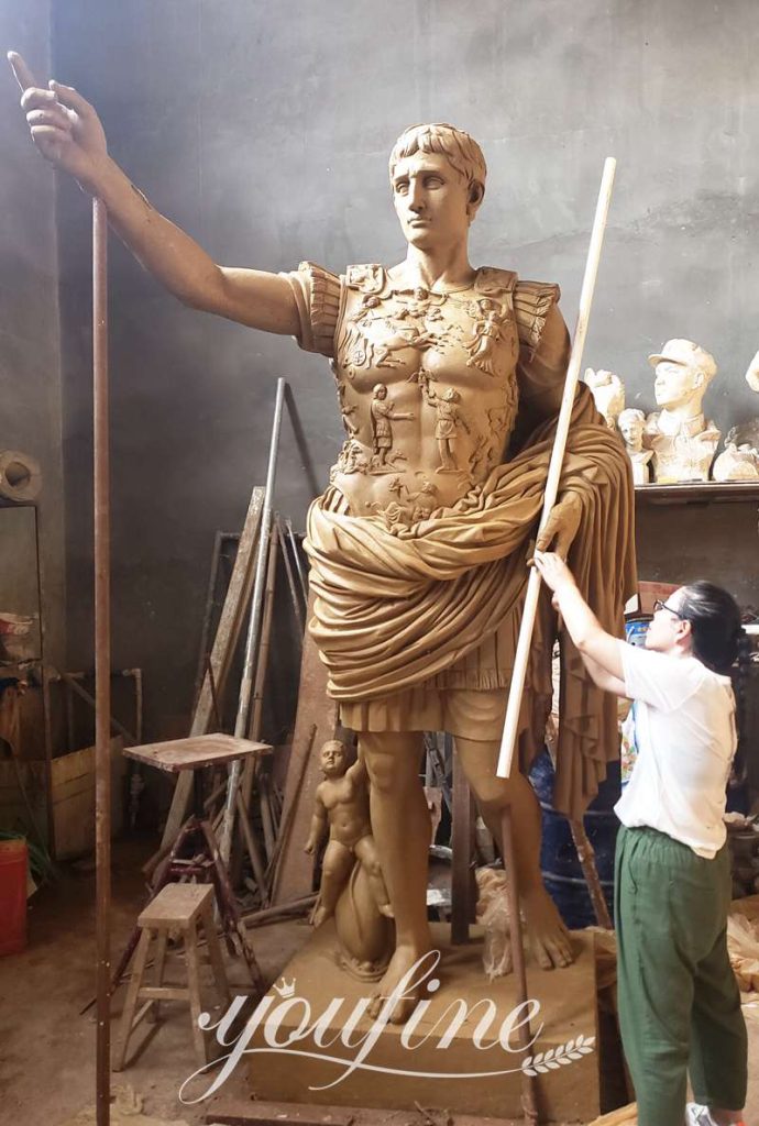 Large Augustus Caesar Bronze Statue by Barbedienne for Sale BOKK-899