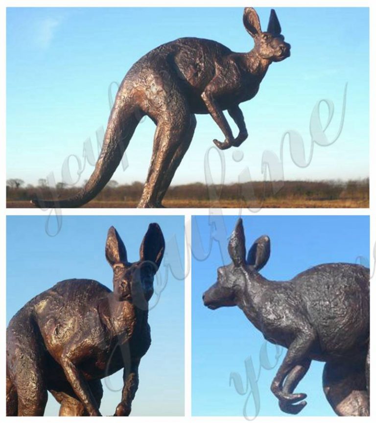 Large Outdoor Bronze kangaroo Garden Sculpture for Sale-YouFine