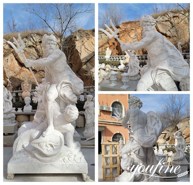 7 Feet High White Marble Poseidon Statue Garden Decor for Sale MOKK-831 ...