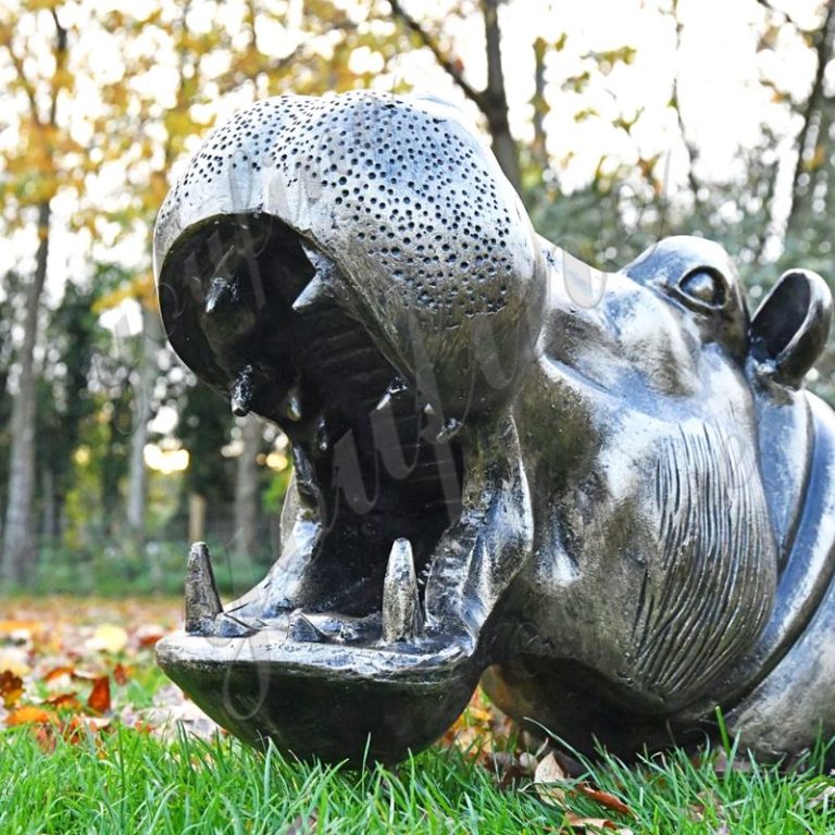 Large Bronze Come Out Hippo Statue Garden Decor BOKK-978 - YouFine