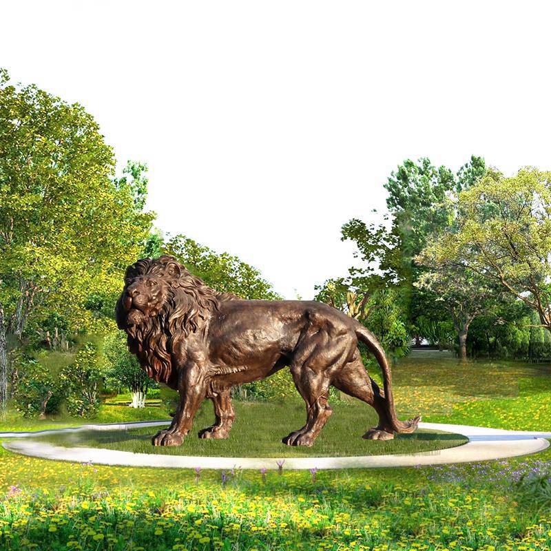 Large Bronze Lion Statues Outdoor Driveway for Sale BOKK-944