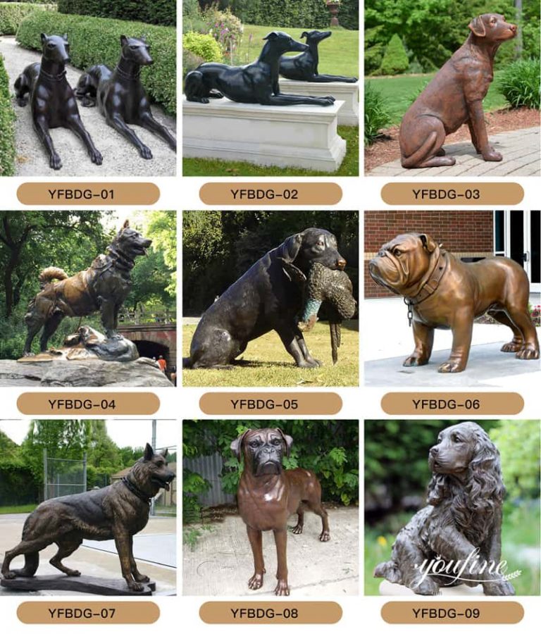 Life Size Bronze Dog Statue Pet Customization Factory Supply BOKK-325