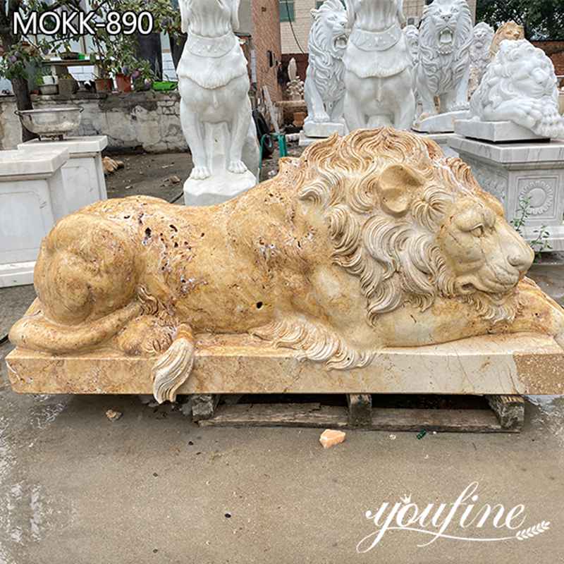 Natural Yellow Stone Lion Statue Garden Decor for Sale MOKK-890-YouFine ...