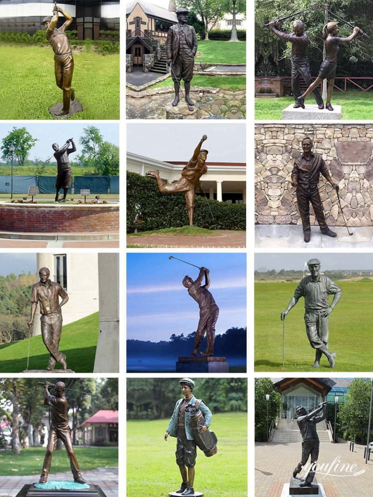 Life Size Bronze Golf Sculpture Custom Outdoor Decor Supplier BOK1-069