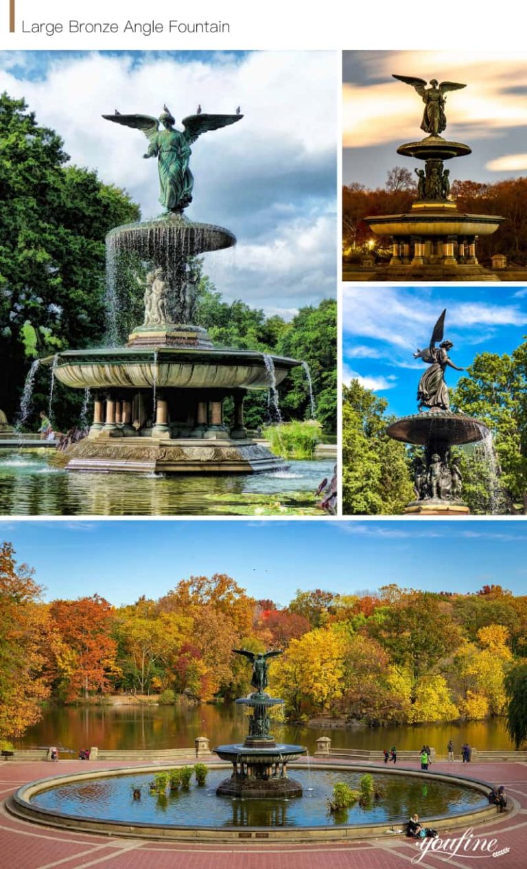 Bronze Angel Fountain with St. Micheal Statue Outdoor Art Supplier BOK1 ...