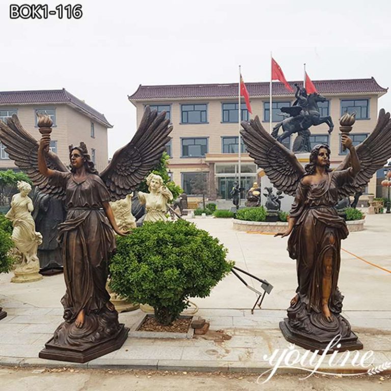 Large Bronze Angel Statue Modern Driveway Gate Design Supplier BOK1-116 ...