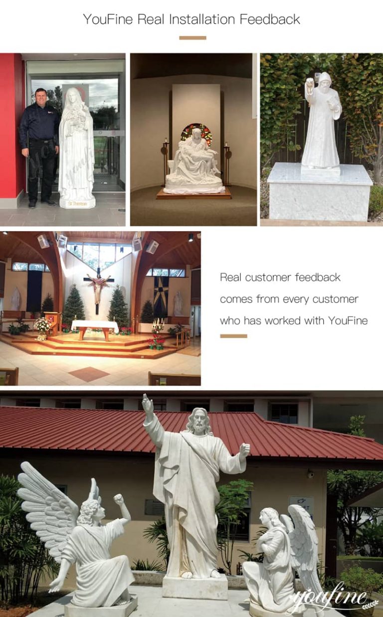 White Marble Our Lady of Knock Statue Religious Decor for Sale