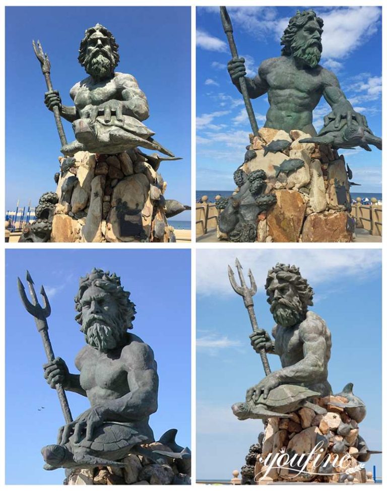 Life-Size Bronze Poseidon Statue in the Sea Ocean Decor BOK1-102 ...