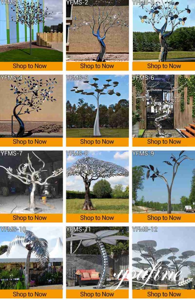 Large Free Standing Metal Tree Sculpture-YouFine