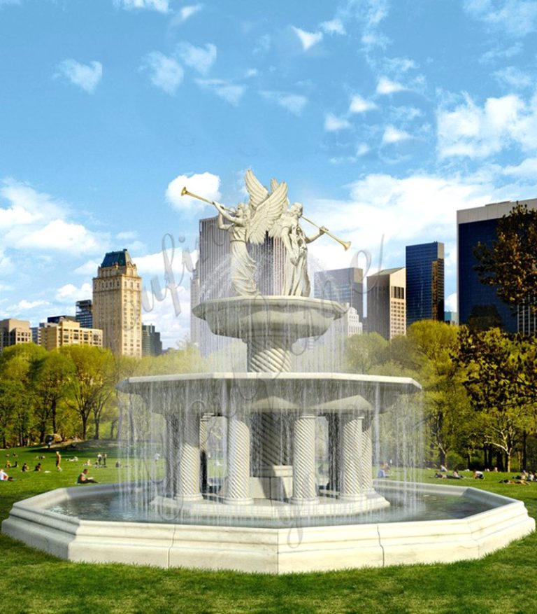 Large Tiered Marble Angel Fountain Garden Decor-YouFine