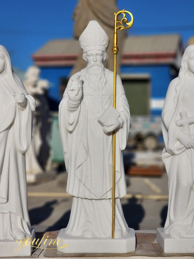 Life-Size Marble St. Patrick Garden Statue - YouFine