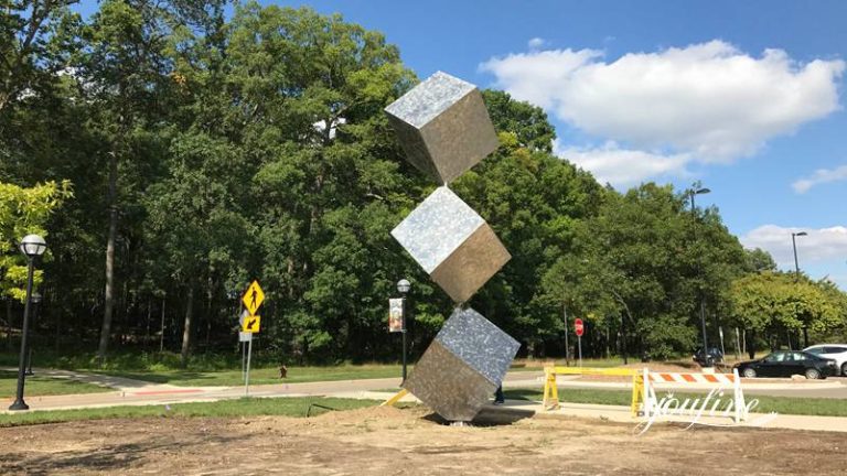 Modern Large Garden Sculptures Metal Cube Sculpture for Sale CSS-721 ...