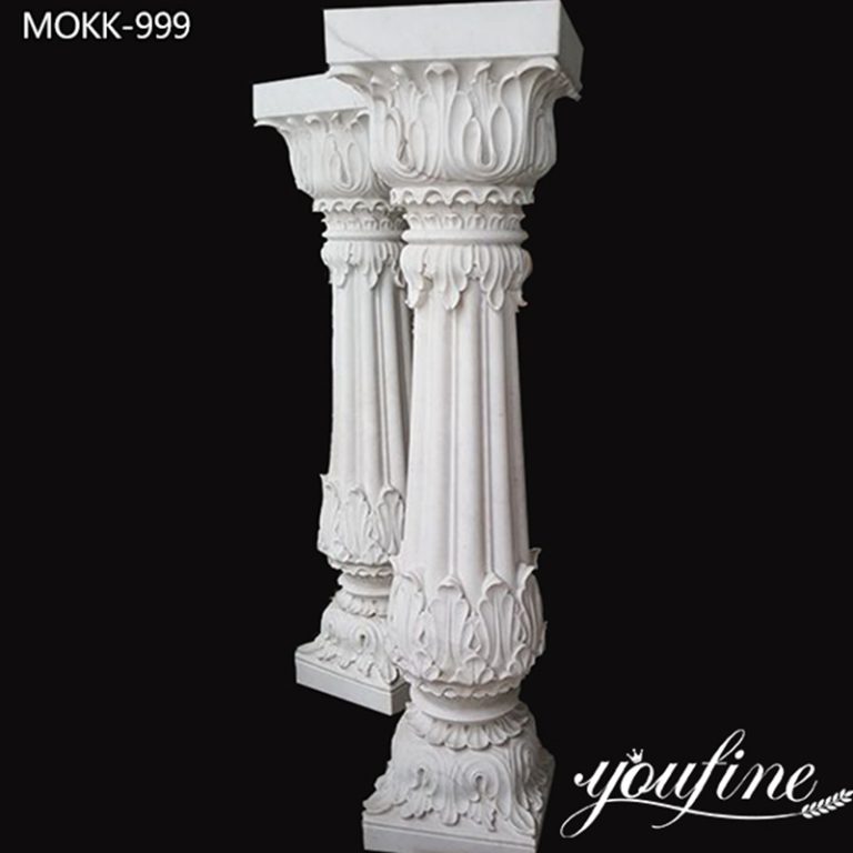 Hand Carved Exquisite White Marble Column Building Decor for Sale MOKK ...