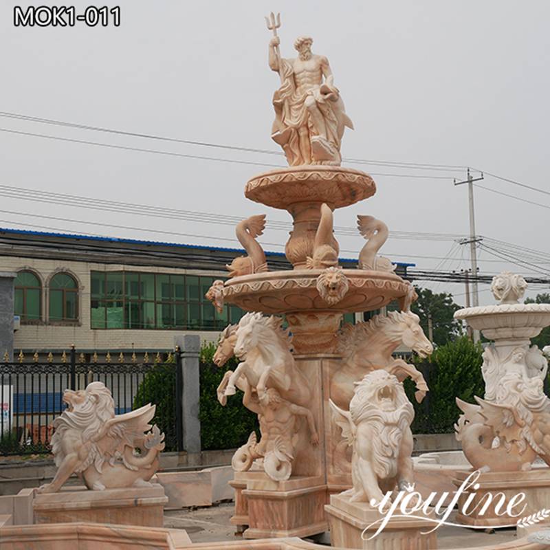 Luxurious Red Marble Fountain with Statue Garden Decor MOK1-011 ...