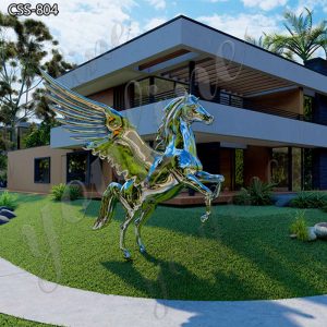 Stainless Steel Horse with Wings Statue Outdoor Decor CSS-804-YouFine ...