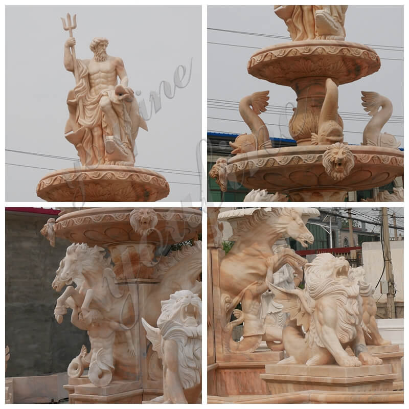 Luxurious Red Marble Fountain with Statue Garden Decor MOK1-011 ...