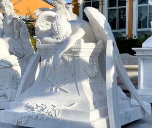Life Size Marble Weeping Angel Statues Monument Headstone