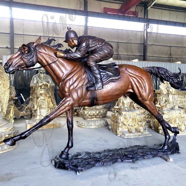 Life Size Western Cowboy Riding Horse Statue for Sale BOKK-240
