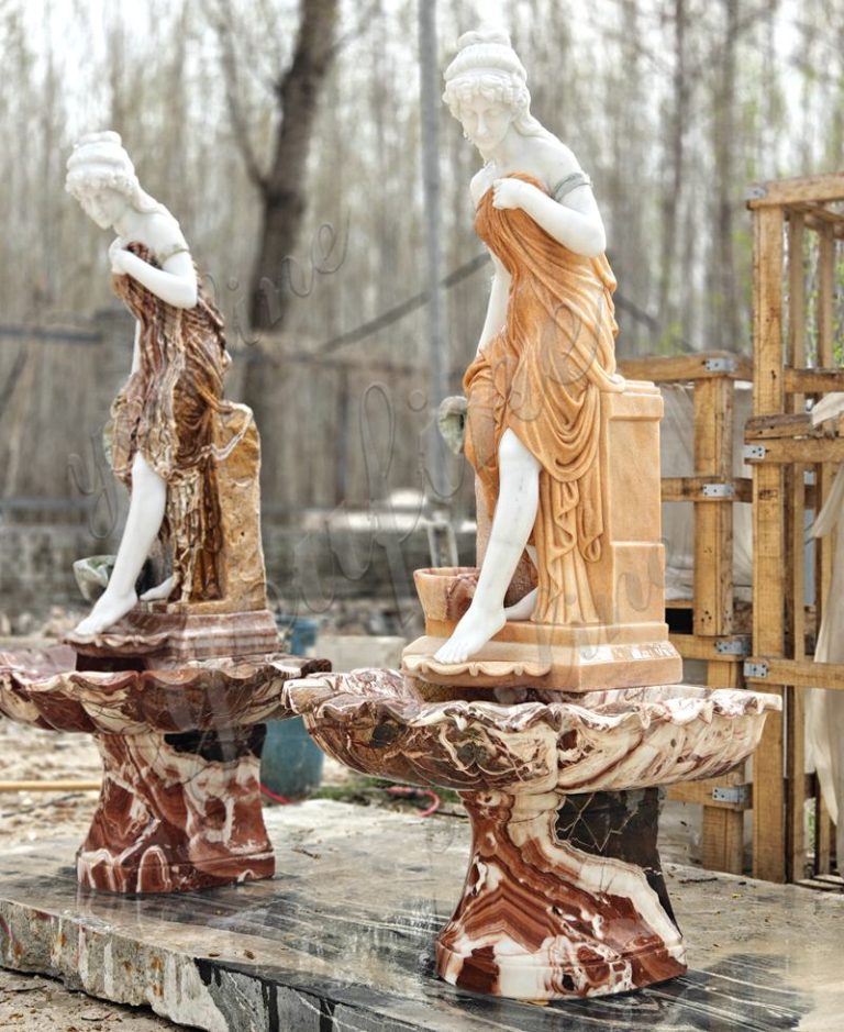 Garden Marble Outdoor Water Fountain Female Statues-YouFine