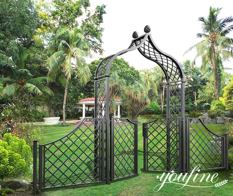 Wrought Iron Garden Gate Arch for Sale IOK-271 - YouFine Sculpture