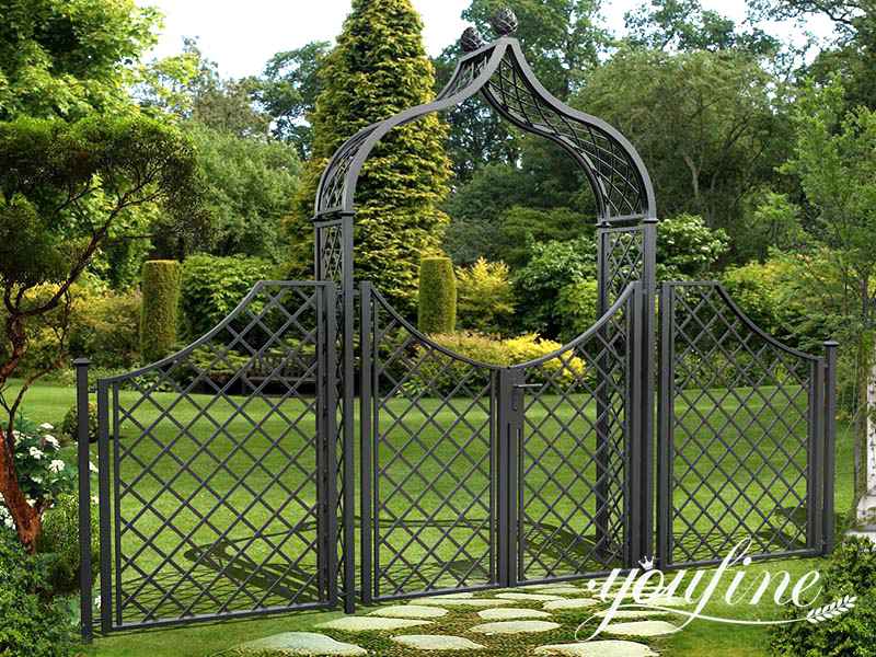 Wrought Iron Garden Gate Arch for Sale IOK-271 - YouFine Sculpture