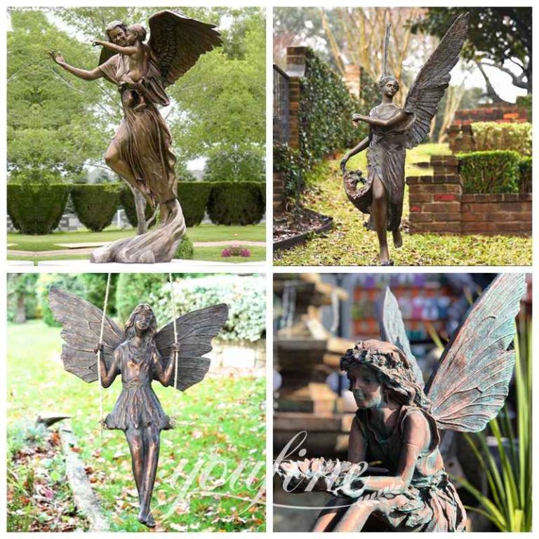 Life-size Bronze Fairy Statues Angel Garden Ornaments for Sale BOK1-321 ...
